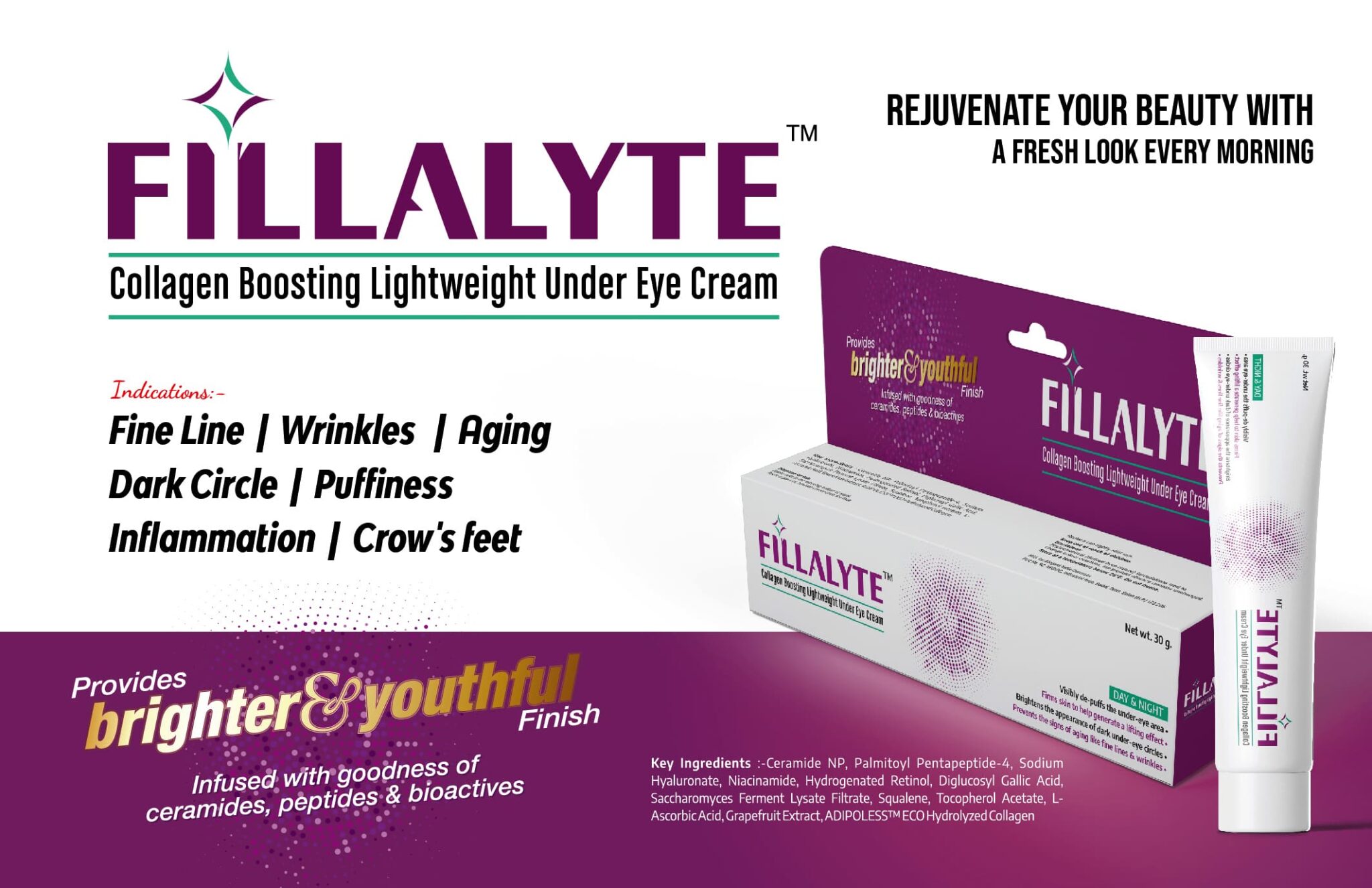 Ceramide, Palmitoyl Pentapeptide Under Eye Cream